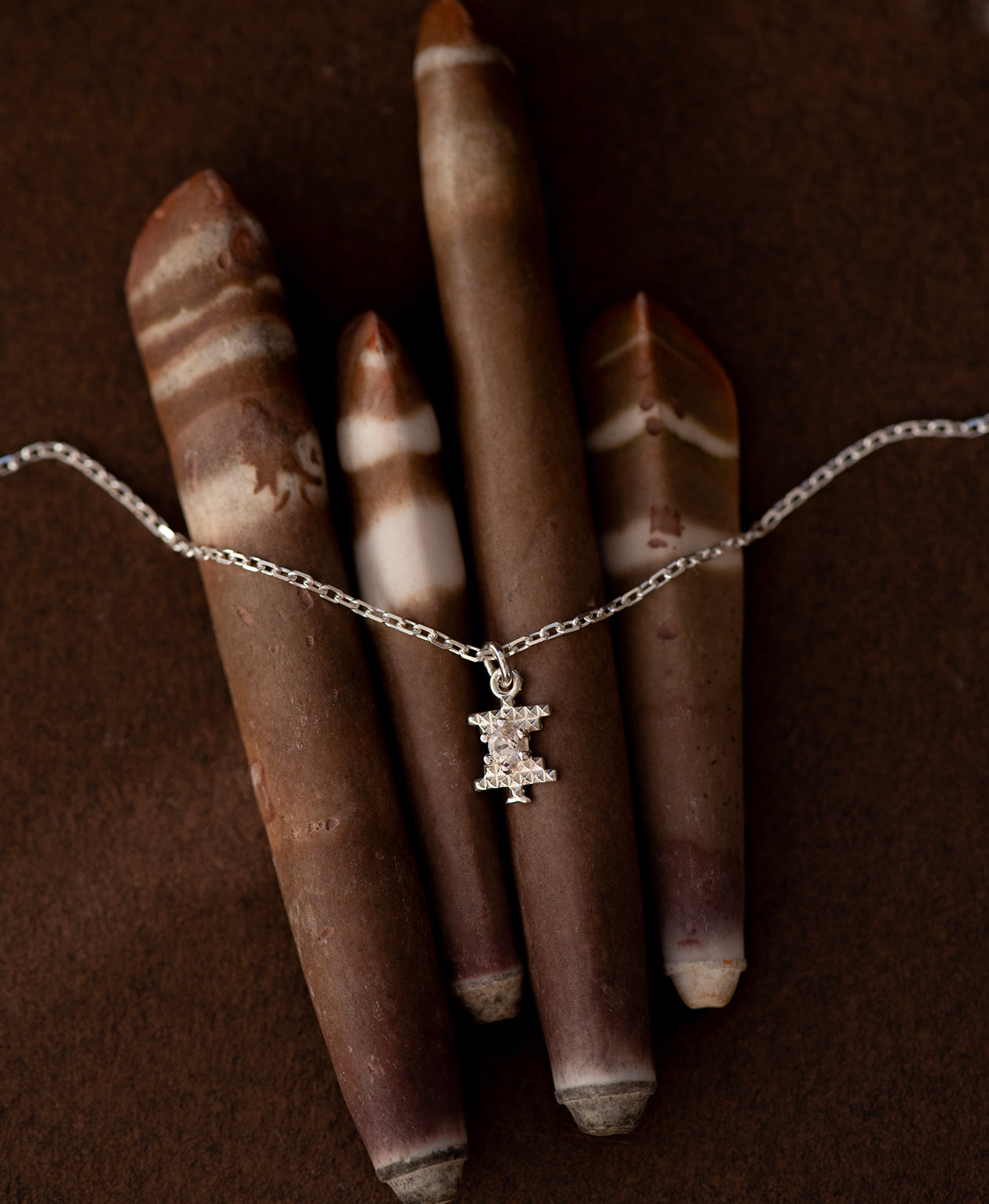 Inti Necklace - 925 Sterling Silver, Peach Zircon | Zoë & Morgan NZ