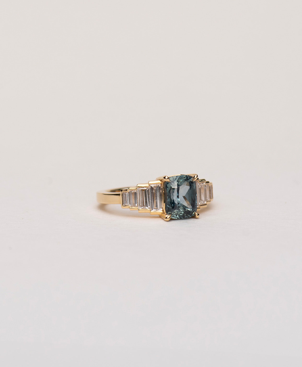 Fides Engagement Ring - 18k Yellow Gold, Teal Sapphire 2.10 carat | Zoë ...