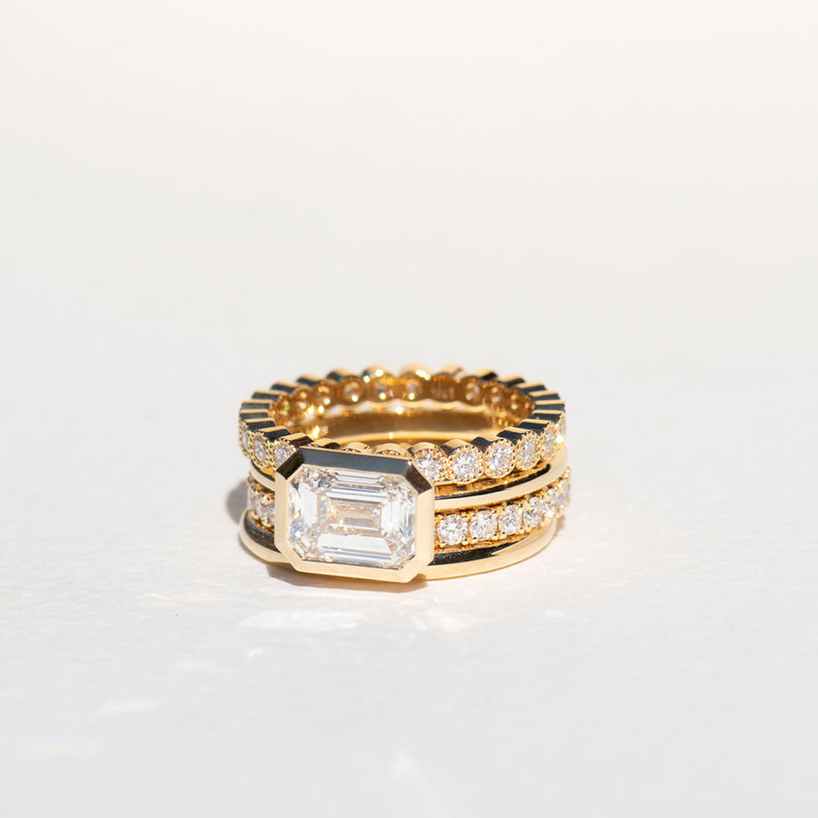 Fides Engagement Ring - 18k Yellow Gold, Emerald Cut Diamond 2.0 carat ...