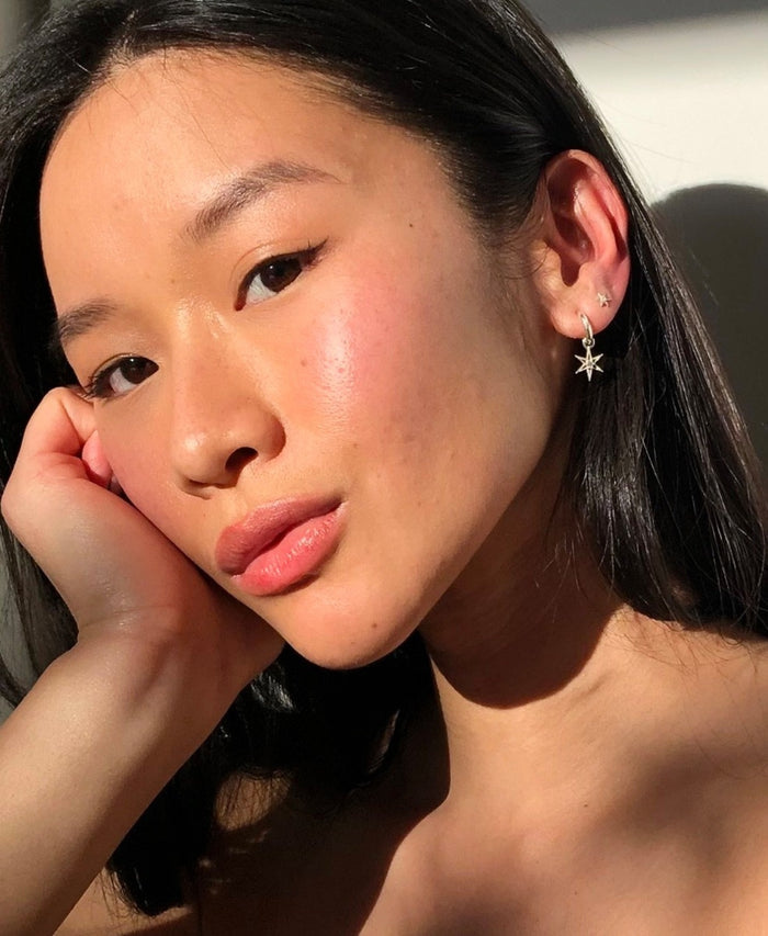 No Star Like Thee Hoops - 925 Sterling Silver, White Zircon | Zoë ...