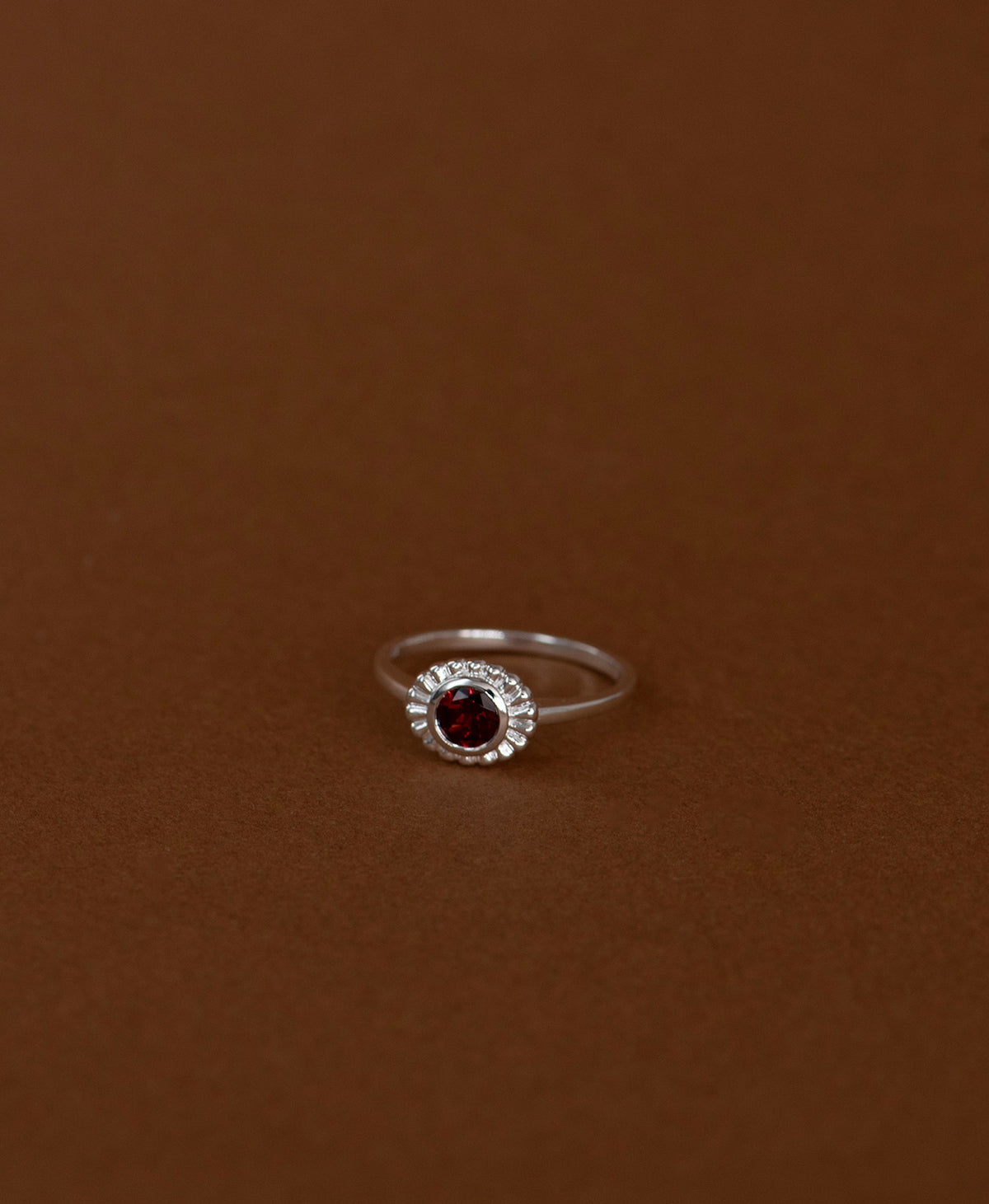 Odette Ring - 925 Sterling Silver, Garnet | Zoë & Morgan NZ
