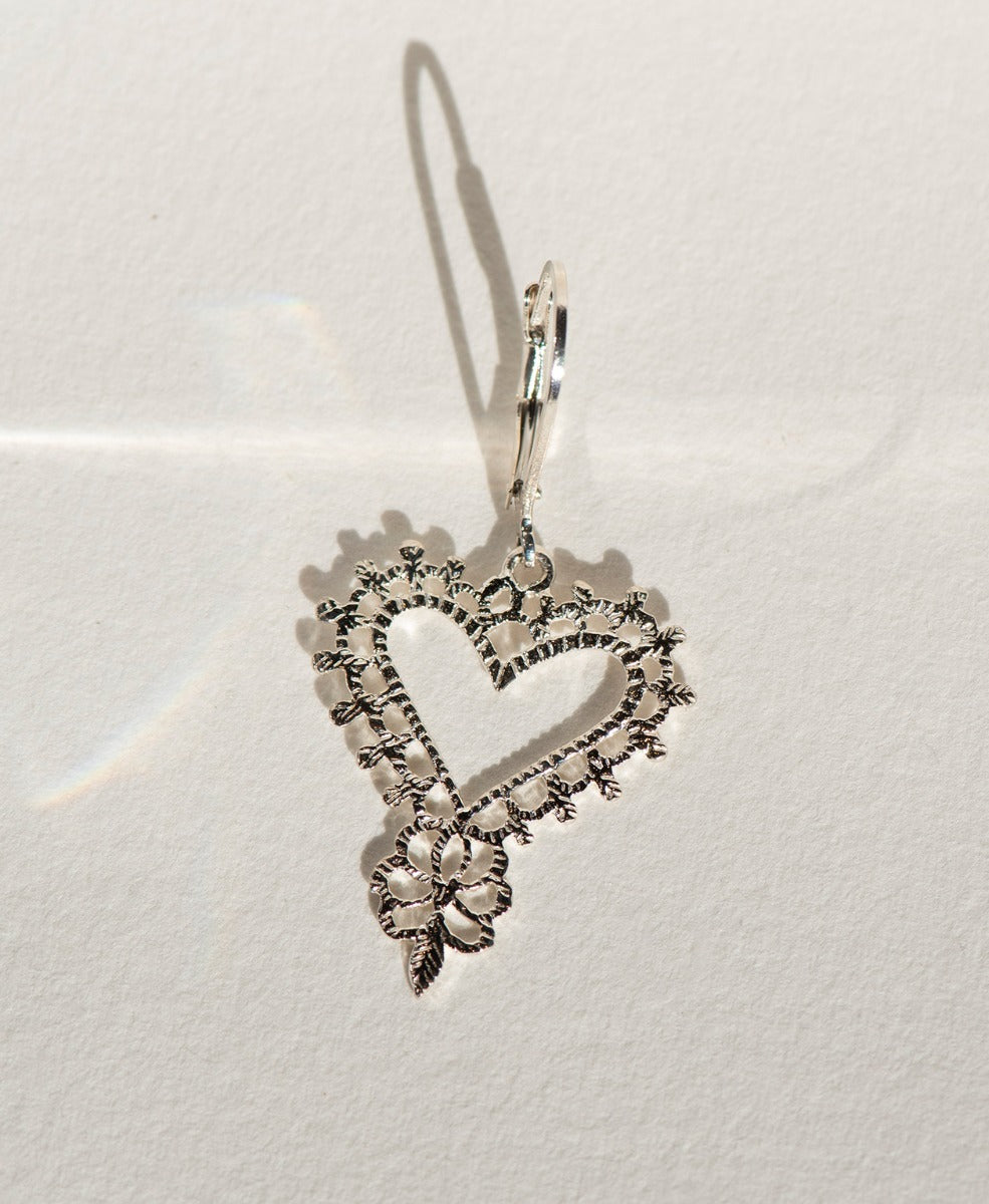 Single Gypsy Heart Earring - 925 Sterling Silver | Zoë & Morgan NZ