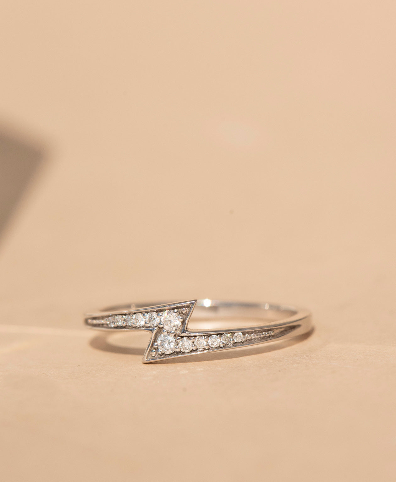 Zap Ring - 9k White Gold, Diamond | Zoë & Morgan NZ